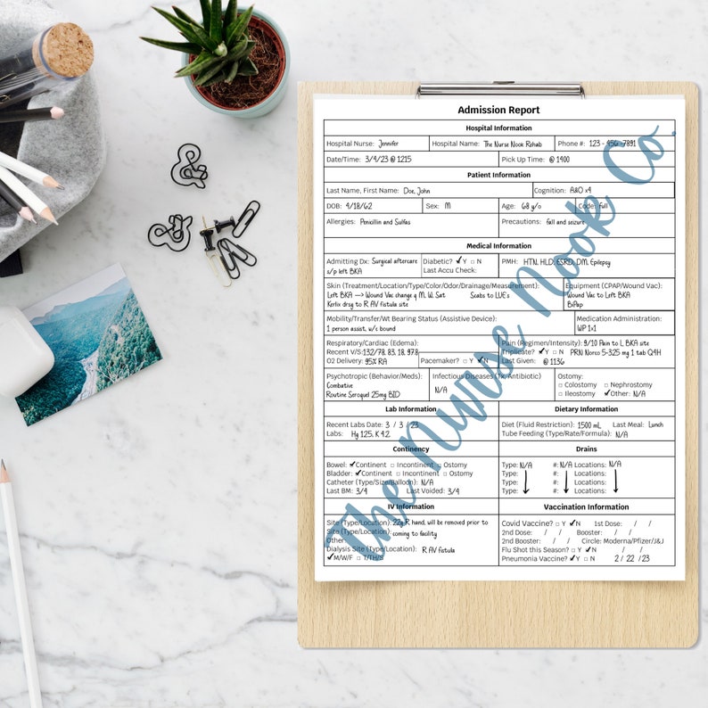 Admission Report Sheet Nursing Admission Report Sheet Admission Report ...