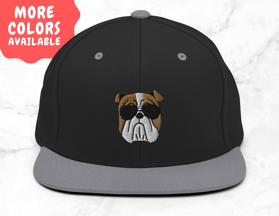 English Bulldog Snapback Hat | Embroidered Dog Hat | Bulldog Dad ...