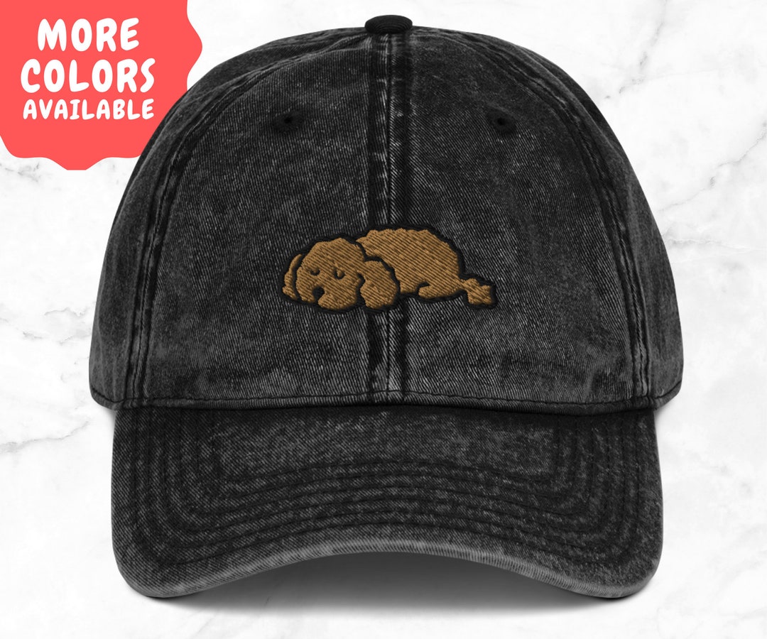 Sleeping Cockapoo Cavapoo Embroidered Vintage Cap | Cockapoo Gifts ...