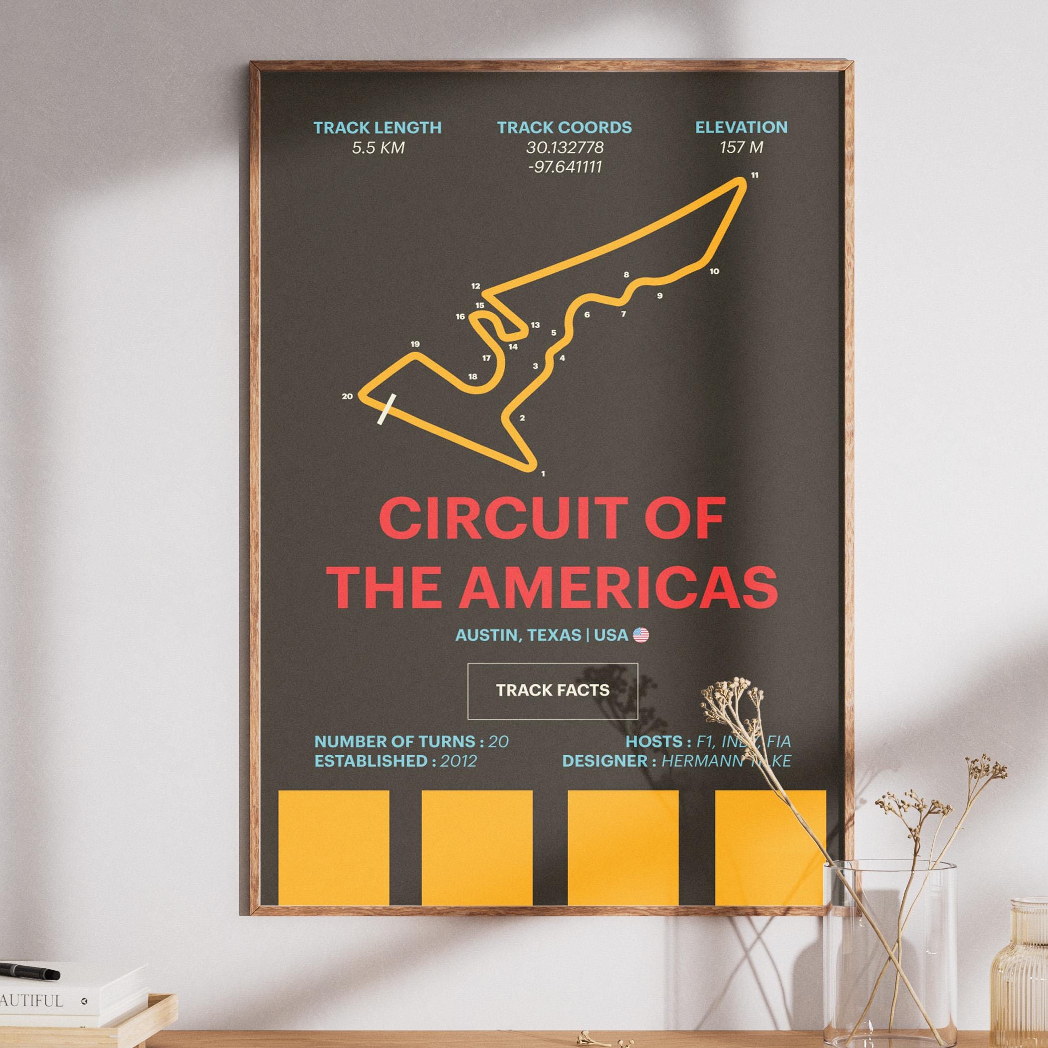 Circuit of the Americas Track Poster- Formula 1 Poster- Formula 1 Print ...