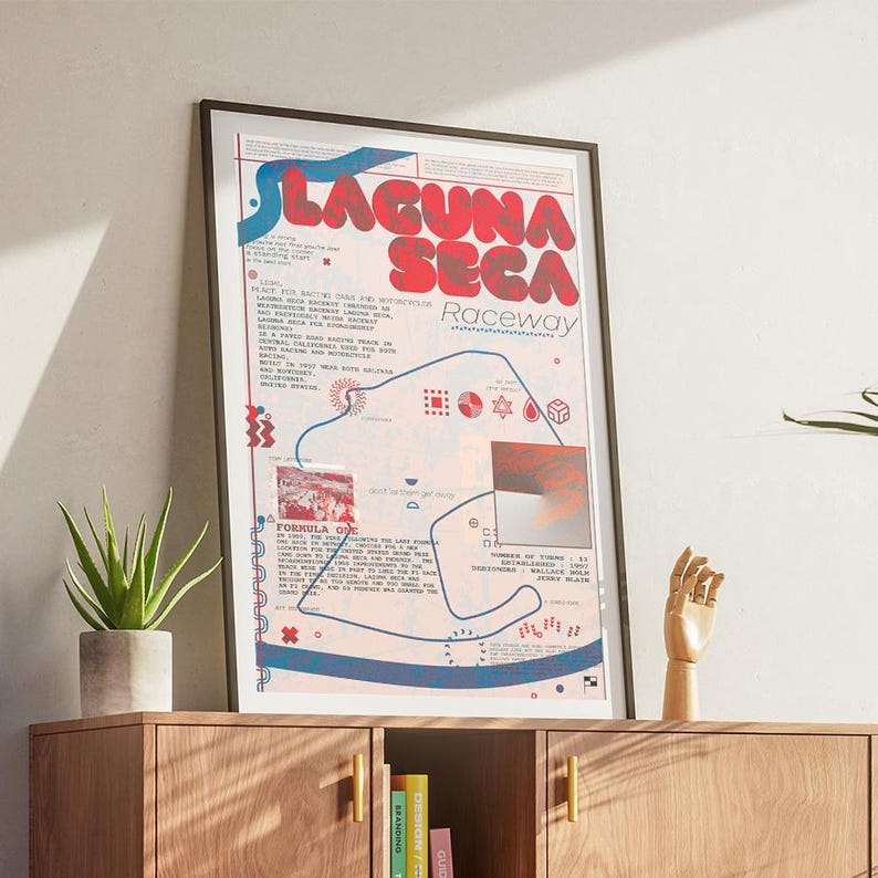 Laguna Seca Raceway Poster – Modern Formula 1 Track Art Print - Etsy