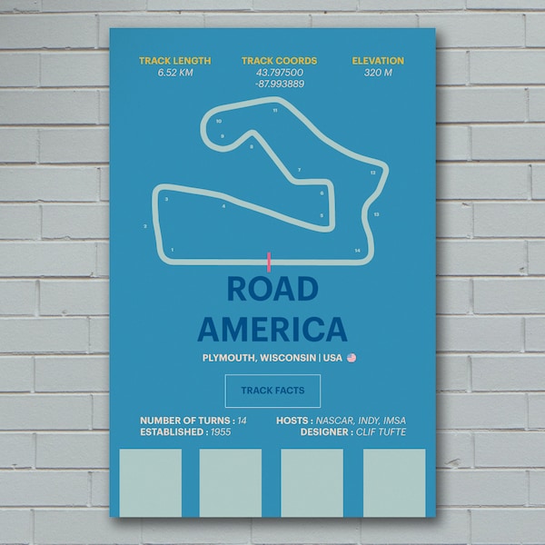 Road America Track Poster - Etsy