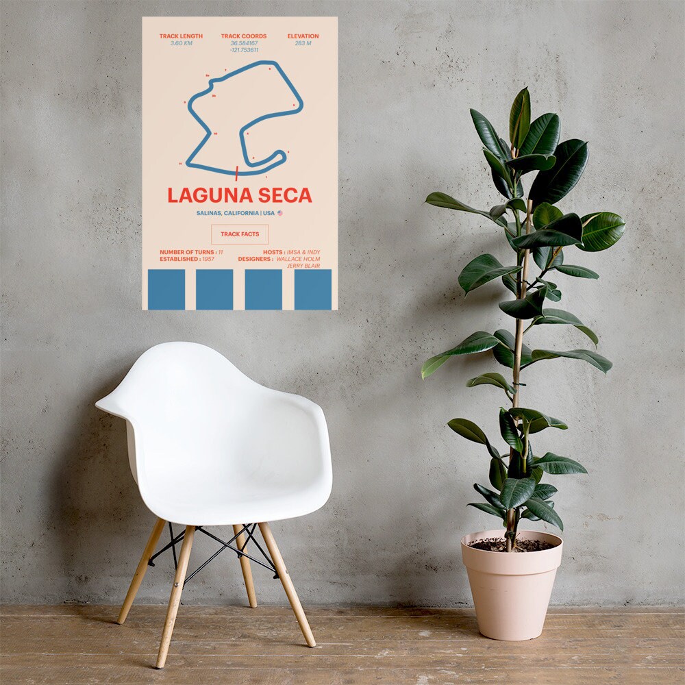 Laguna Seca Raceway Poster – Minimalist F1 Track Art Print - Etsy