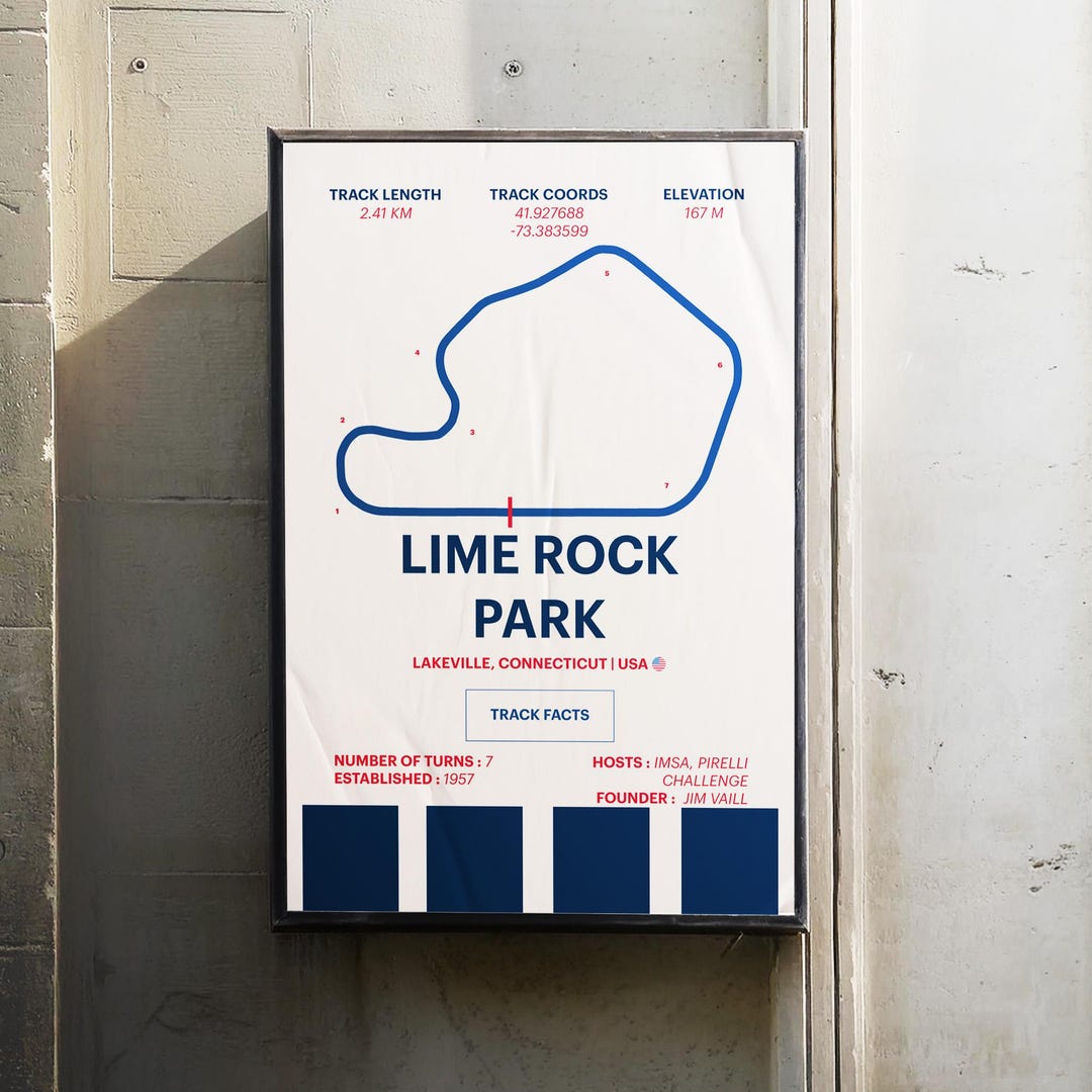 Lime Rock Park Track Poster- Formula 1 Poster- Formula 1 Print- F1 ...
