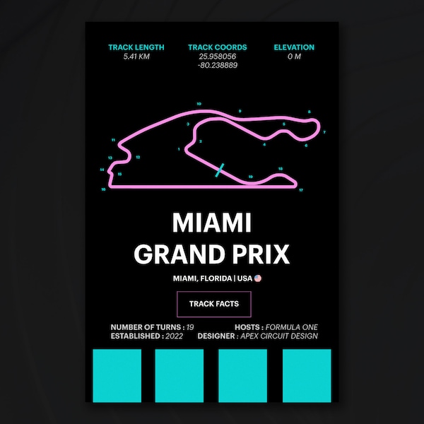 Miami Grand Prix Poster - Etsy