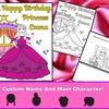 Customized Birthday Princess Coloring Book, Personalized Princess ...