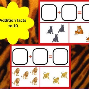 Big Cat Addition Cards , Adding to 10 Counting Cards , Counting With ...