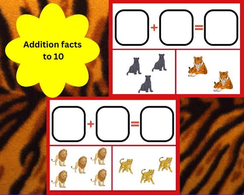 Big Cat Addition Cards , Adding to 10 Counting Cards , Counting With ...