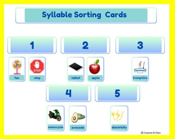 Syllable Sorting Printable Activity. Montessori Preschool and ...