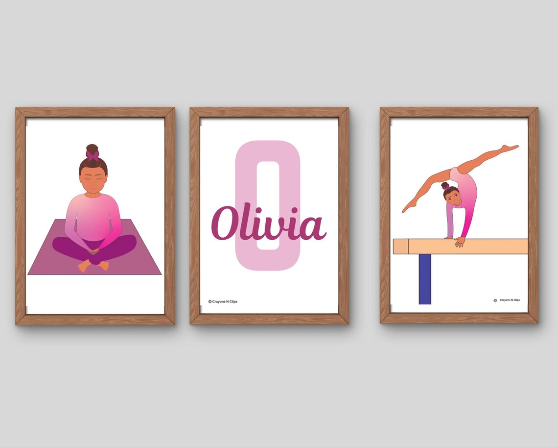 Meditating Gymnast Wall Art, Gymnastics Gifts, Little Girls Room Decor ...