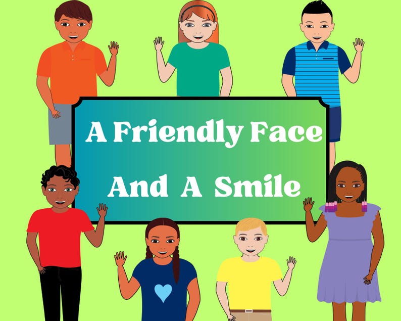 Diverse Kids Clipart, Smiling and Waving Clipart, Happy Multicultural ...