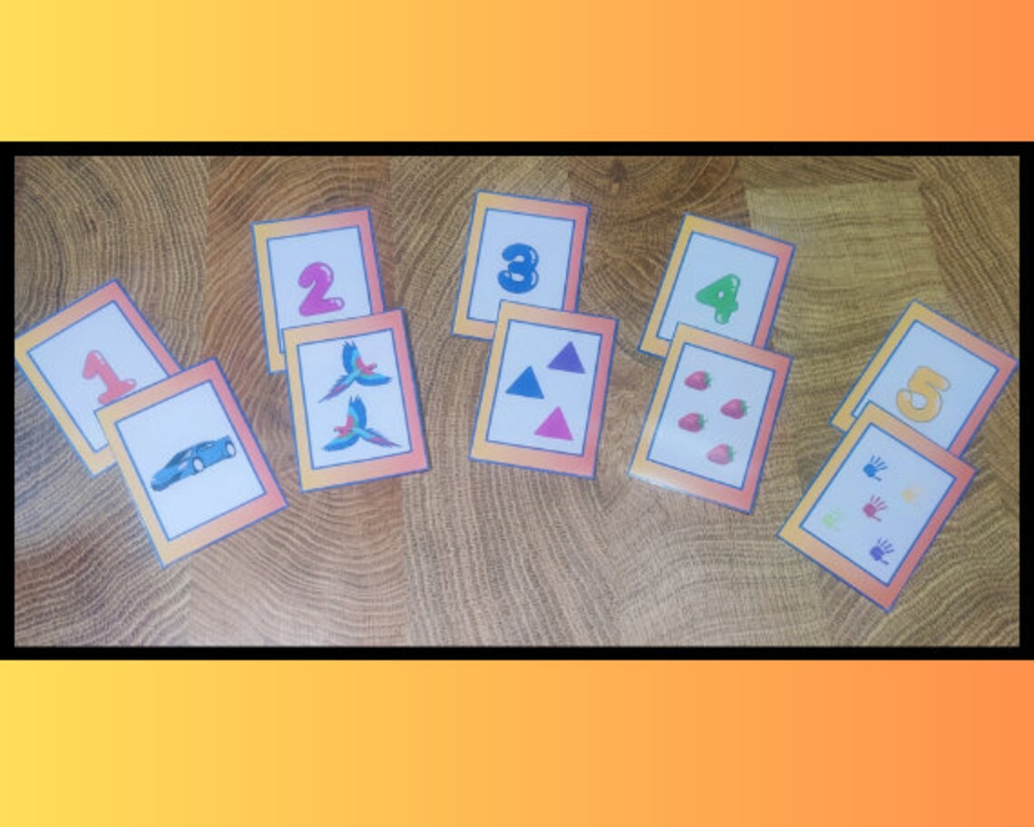 Counting Flashcards, Number and Quantity Matching Cards, Back to School ...