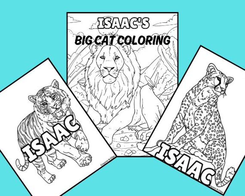 Custom Big Cat Name Coloring Sheets, Personalized Name Coloring Pages ...