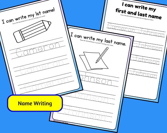 Personalized Name Writing Worksheet, Custom Name Tracer Page,first-last ...