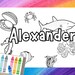 Custom Sea Animal Themed Name Coloring Sheet, Personalized Name ...