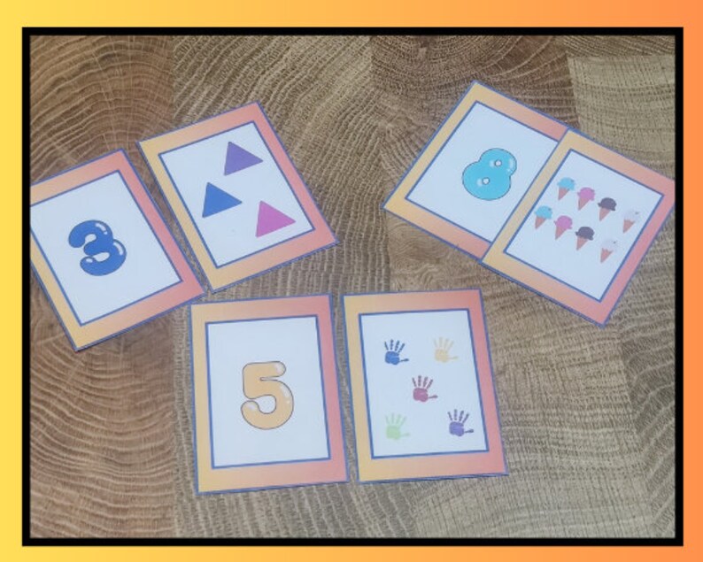 Counting Flashcards, Number and Quantity Matching Cards, Back to School ...