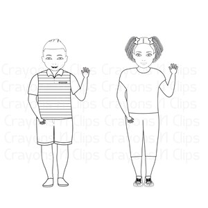 Diverse Kids Clipart, Smiling and Waving Clipart, Happy Multicultural ...