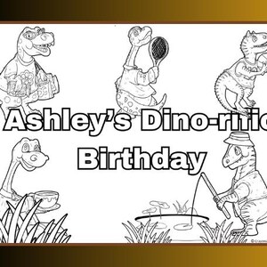 Dinosaur Birthdaythemed Name Coloring Sheet, Personalized Name Coloring ...