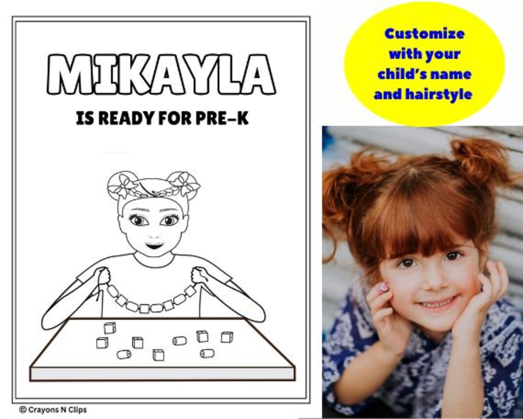 Personalized Preschool Coloring Book, Name Coloring Page, Back to ...