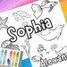 Custom Sea Animal Themed Name Coloring Sheet, Personalized Name ...