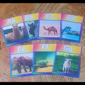 ABC Animal Flashcards, Alphabet-animal Flashcards, A-Z Animal Matching ...