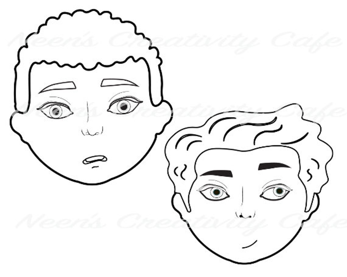 Emotions Faces Clipart -kids Feelings Faces - Etsy