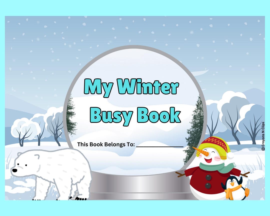 Winter Busy Book, Winter Quiet Book, Toddler-preschool Activity Book ...