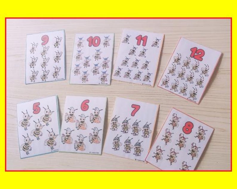 Honey Bee Counting Cards , Counting Cards 1-20 , Counting With Bees ...