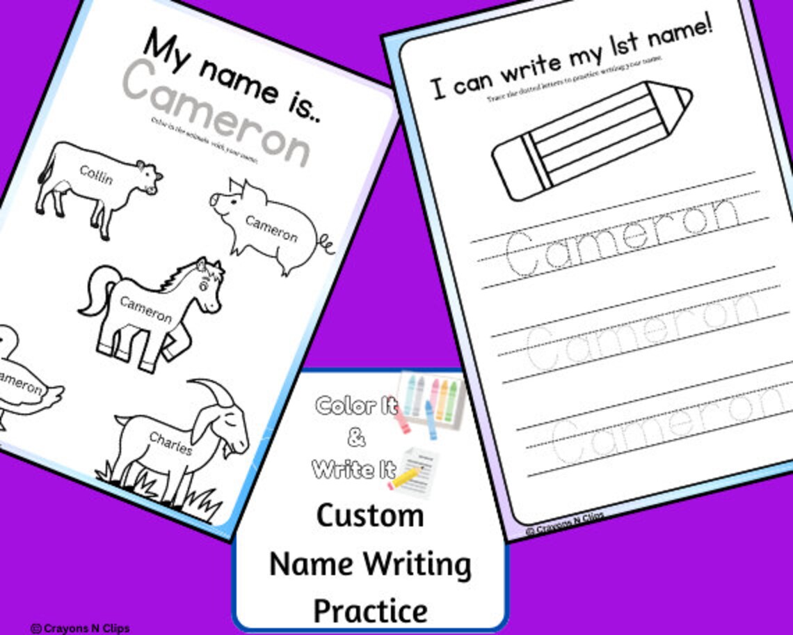 Personalized Name Writing Worksheet, Custom Name Tracer Page,first-last ...