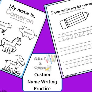Personalized Name Writing Worksheet, Custom Name Tracer Page,first-last ...