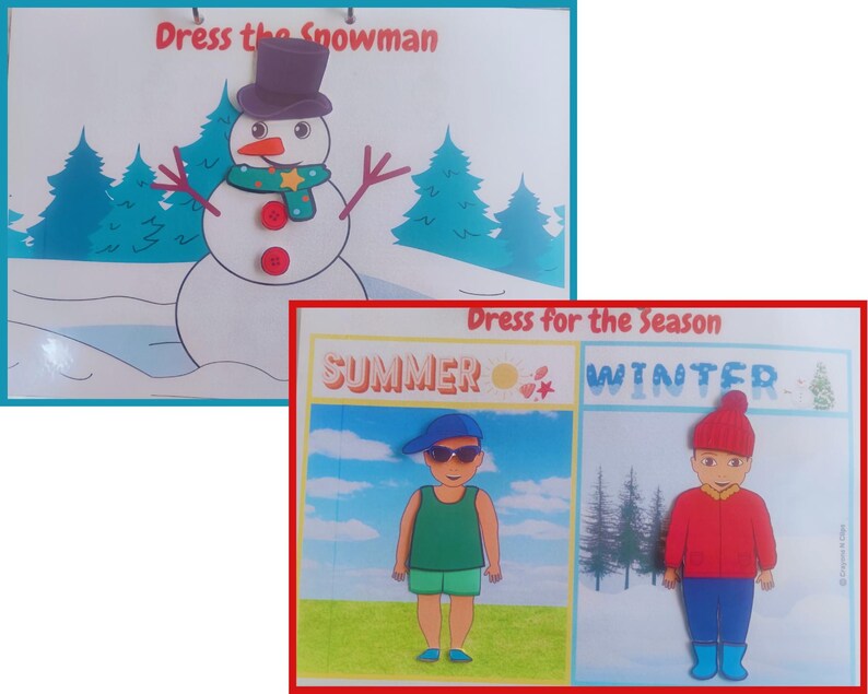 Christmas Busy Book, Winter-christmas Quiet Book, Toddler-preschool ...
