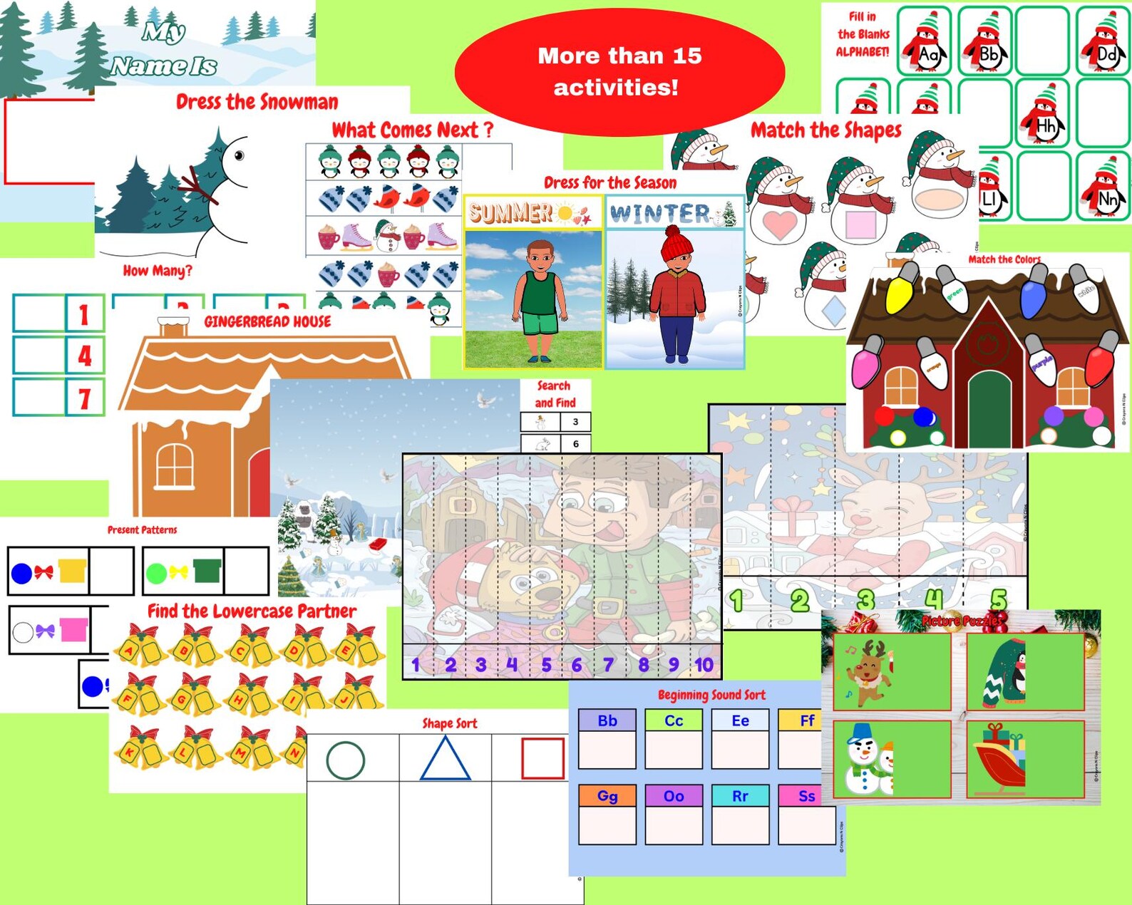 Christmas Busy Book, Winter-christmas Quiet Book, Toddler-preschool ...