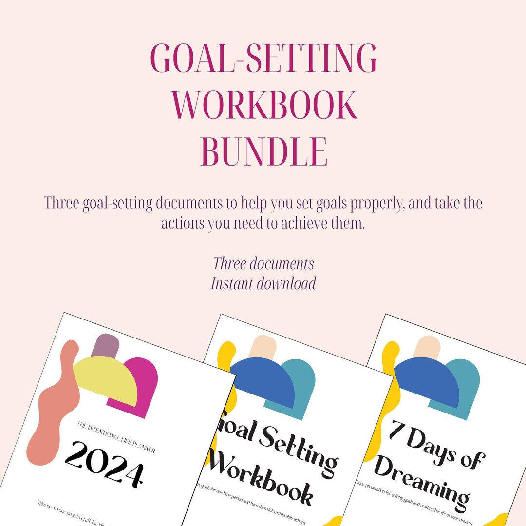 Goal Setting Workbook Bundle, 2024 Diary, Setting Goals, Dreaming ...