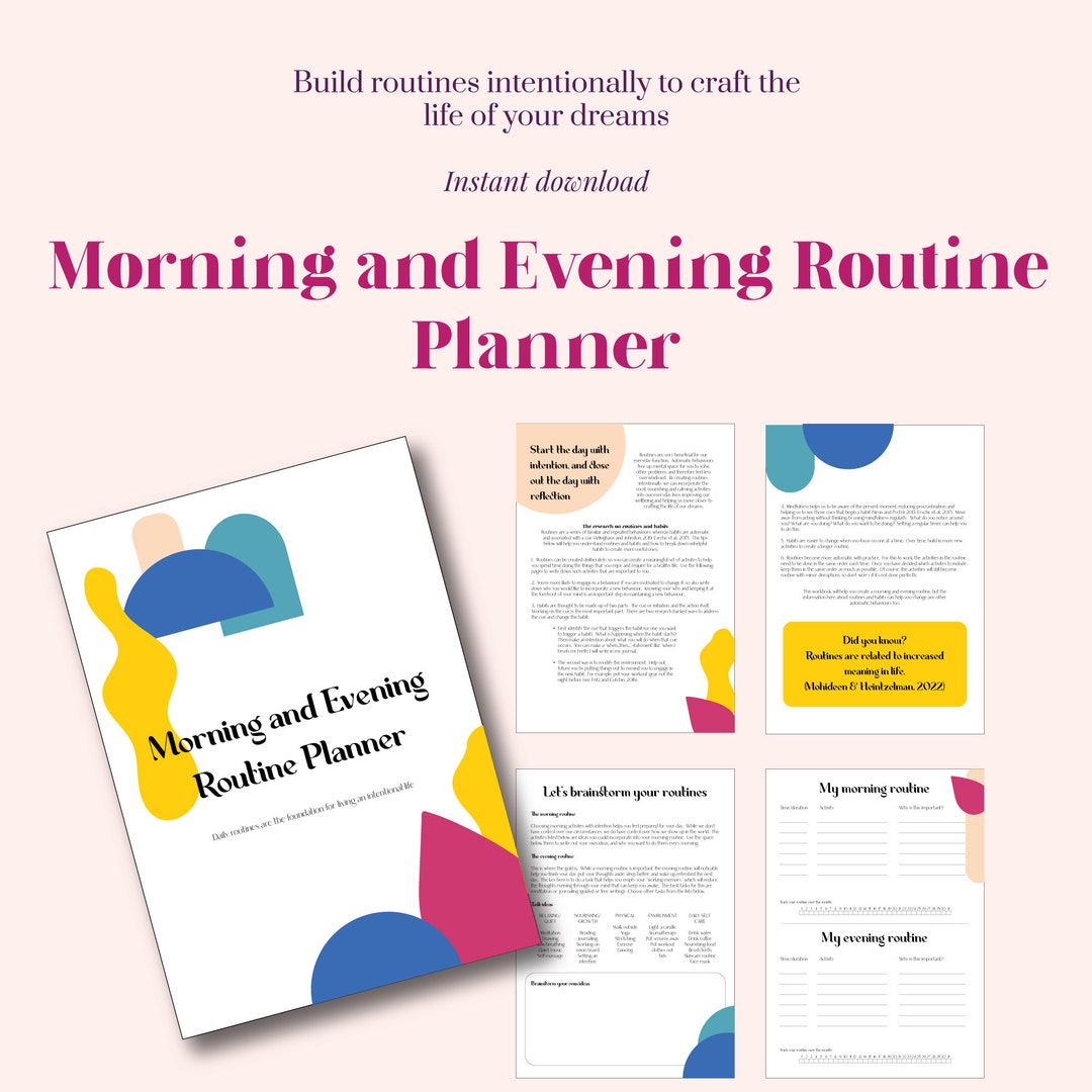 Morning and Evening Routine Planner | Daily Planner | Habit Tracker and ...