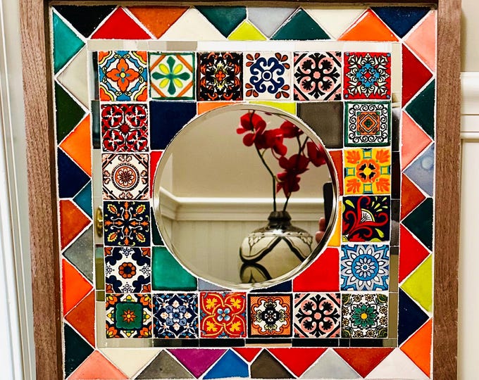 Ethnic Home Decor Mirrors, Tile Mirror, Bohemian Mirror, Mexican Tile ...