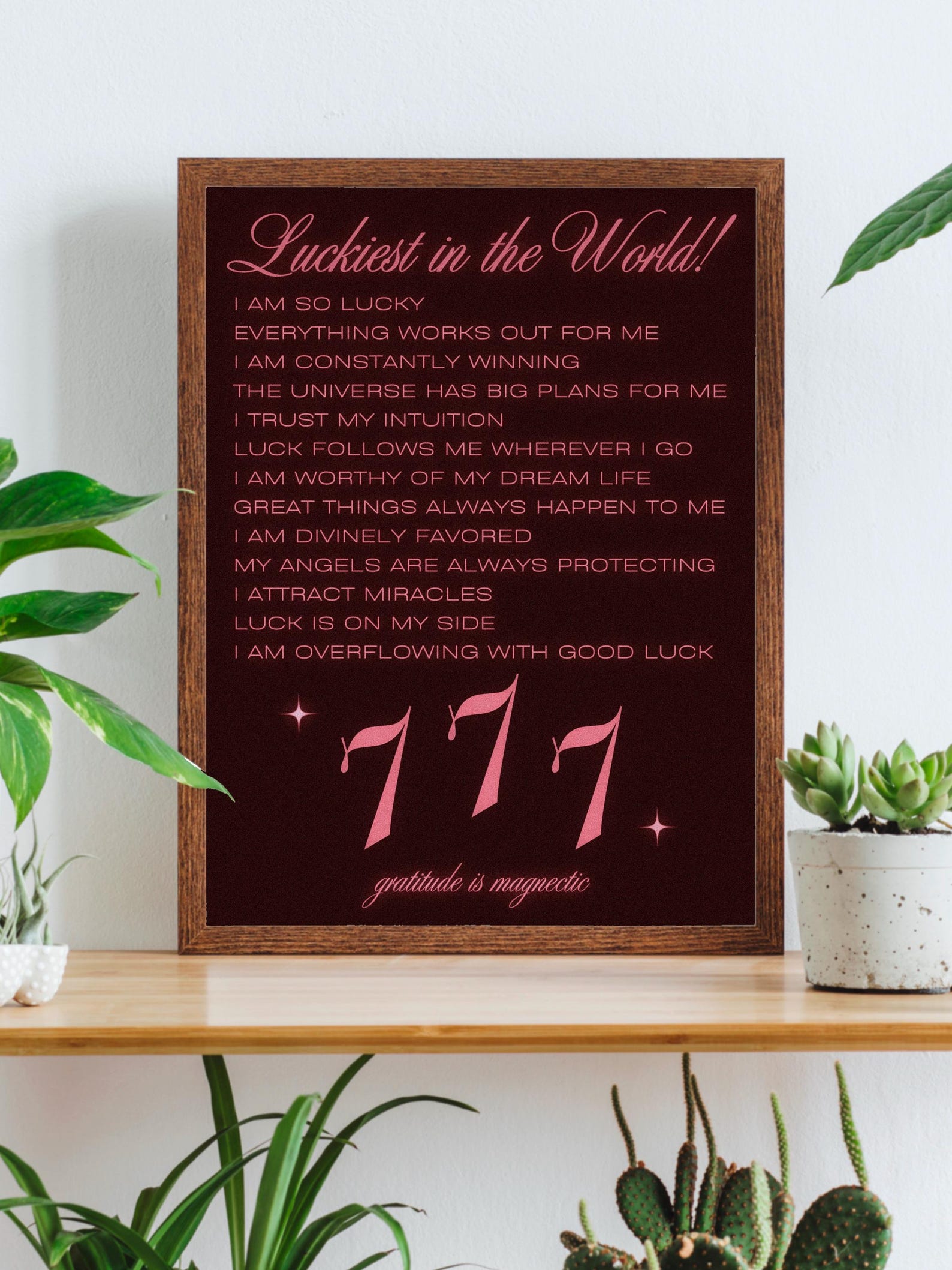 DIGITAL Brown Luckiest in the World Print, Spiritual Wall Art, Positive ...