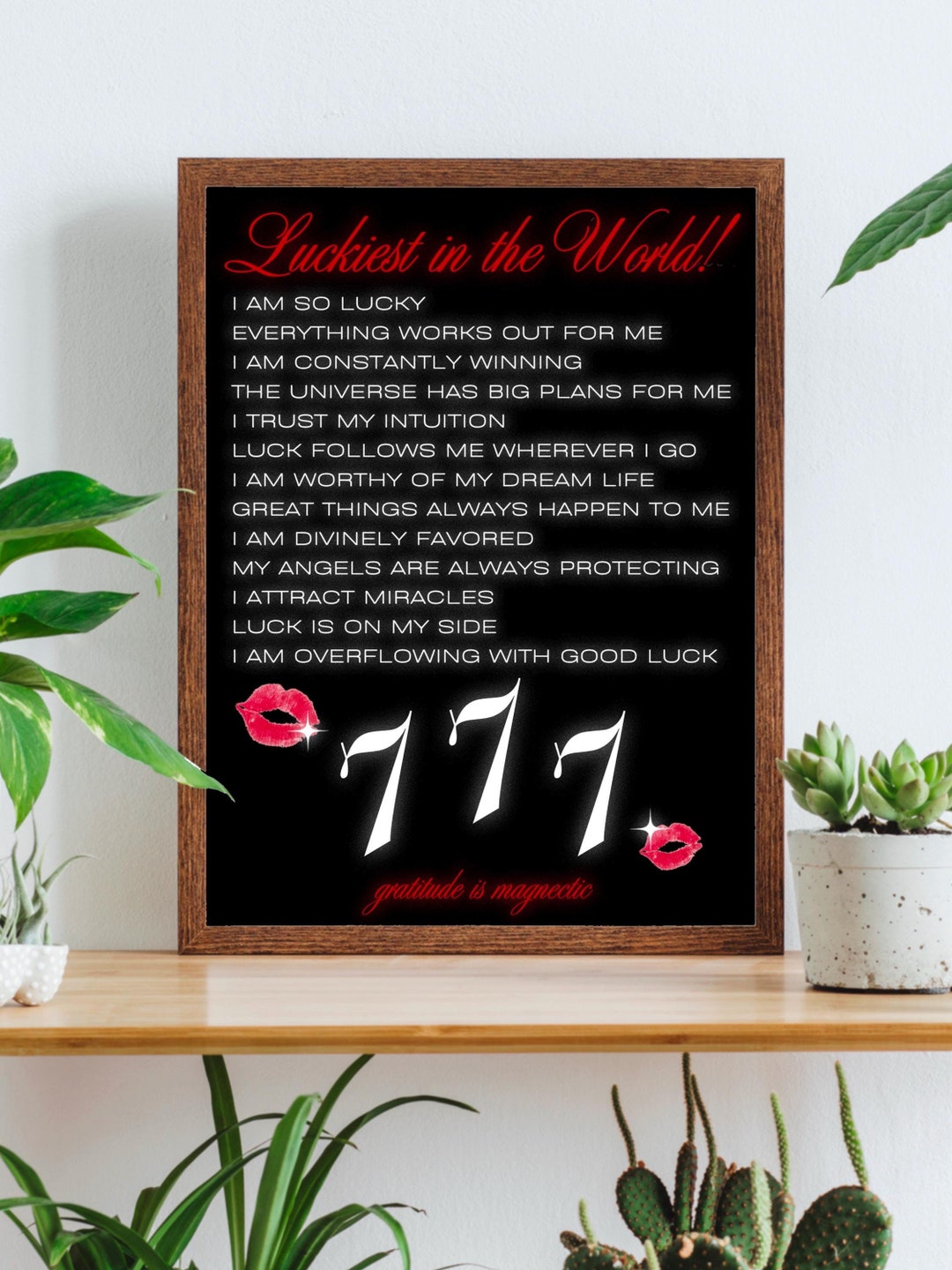 DIGITAL Luckiest in the World Print, Spiritual Wall Art, Positive ...