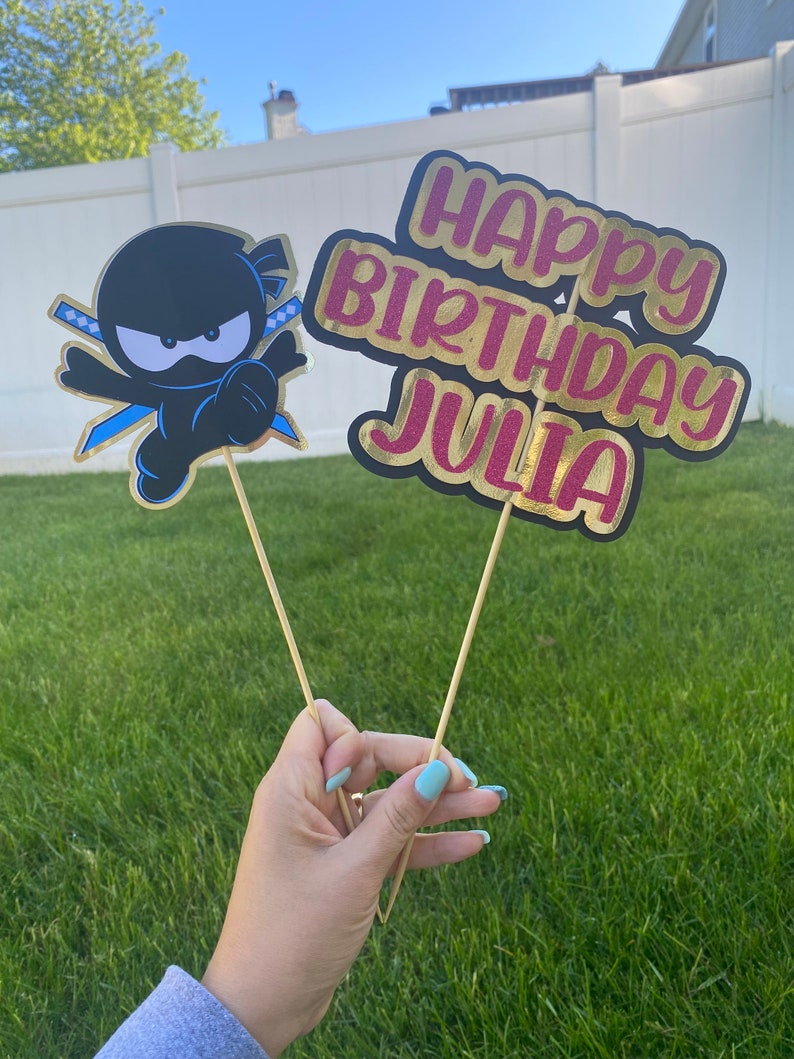 Happy Birthday Centerpiece With 3 Characters Ninja Kidz - Etsy