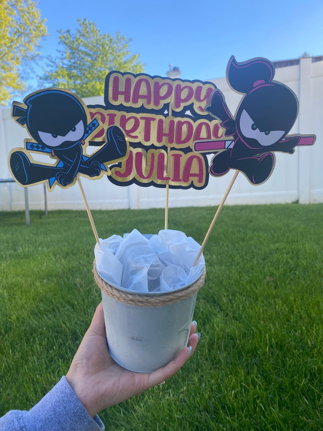 Happy Birthday Centerpiece With 3 Characters Ninja Kidz - Etsy