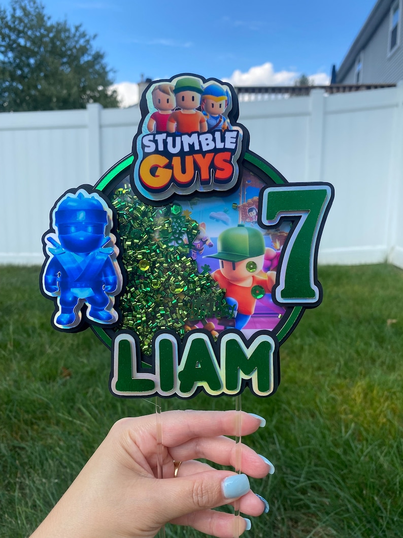 Stumble Guys Birthday Cake Topper: Personalized Cardstock Party Decor ...