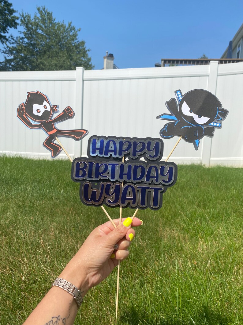 Happy Birthday Centerpiece With 3 Characters Ninja Kidz - Etsy