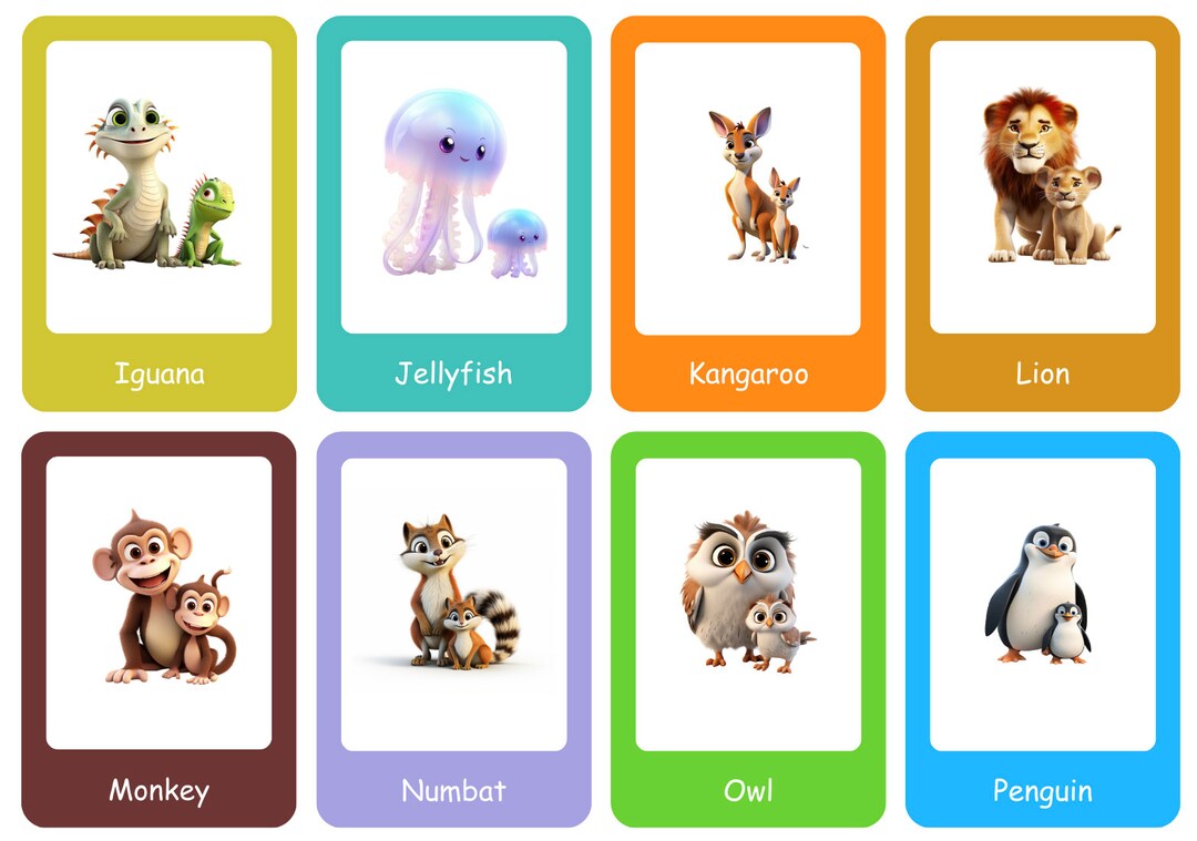 Animal ABC Flash Cards Educational Cards for Kids Printable - Etsy