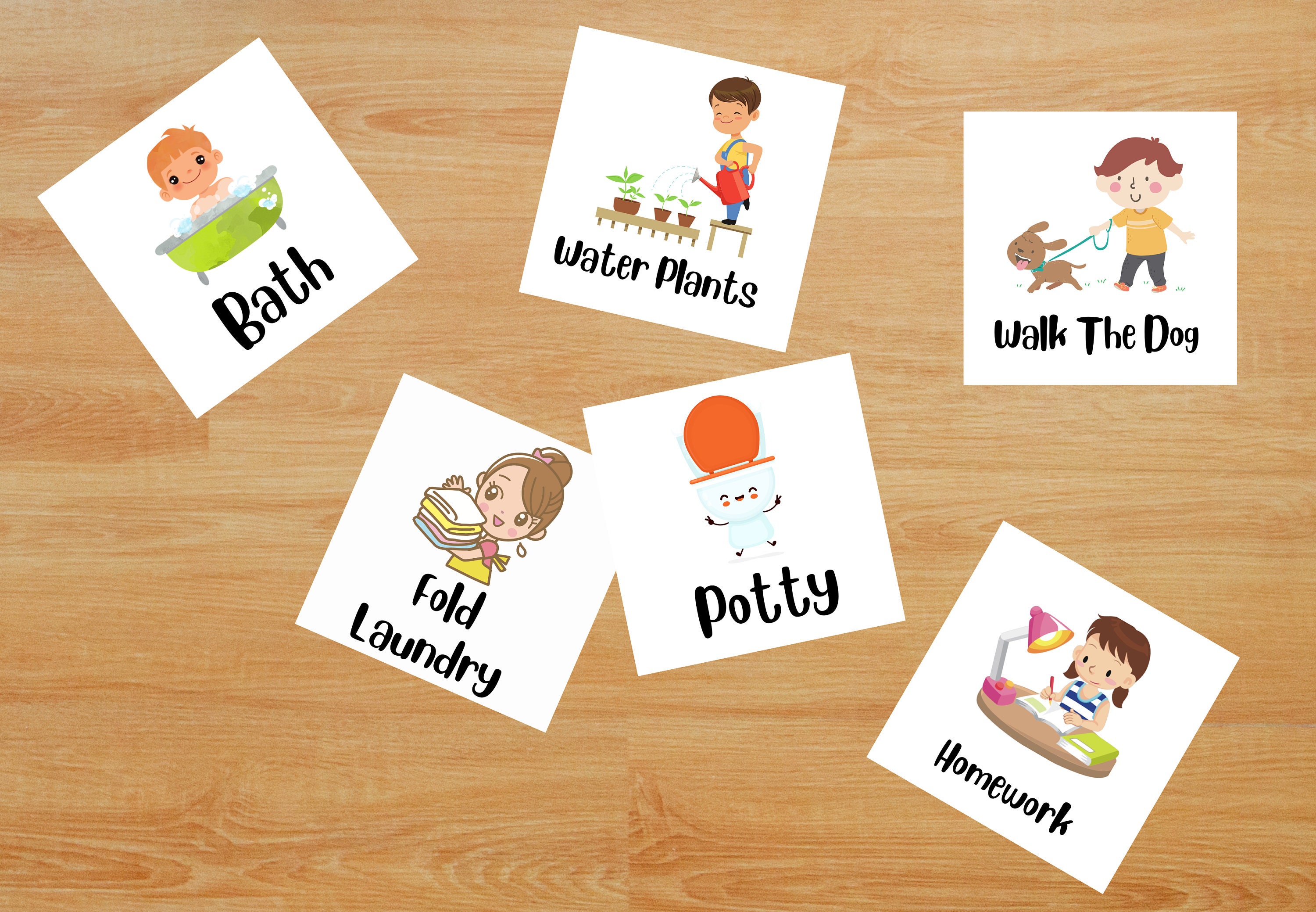 Daily Responsibilities Routine Card for Kids Morning and Evening ...