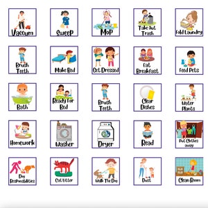 Daily Responsibilities Routine Card for Kids Morning and Evening ...