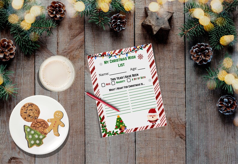 Christmas Wish List for Kids Editable Template, Customizable ...