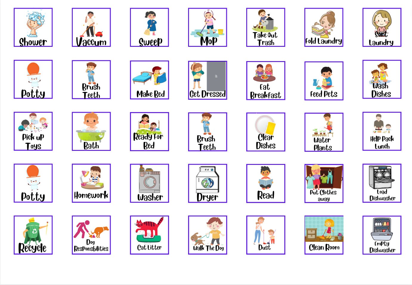 Printable Summer Rules and Daily Chart for Kids Summer Checklist Daily ...