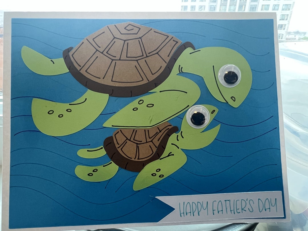 Turtle-y Awesome Dad Father's Day Card - Etsy