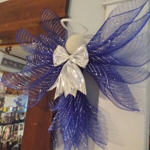 Royal Blue Deco Mesh Angel - Etsy