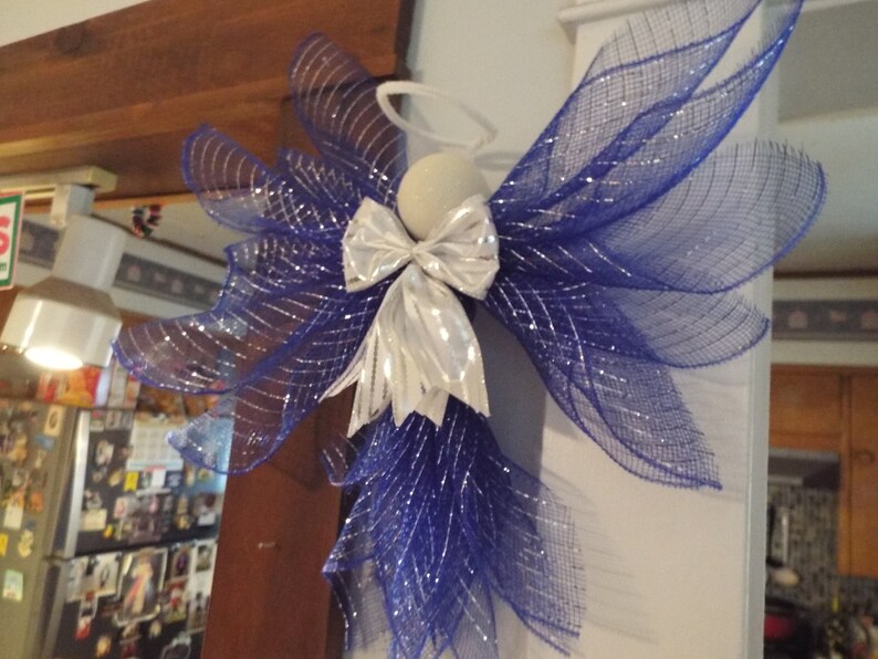 Royal Blue Deco Mesh Angel - Etsy