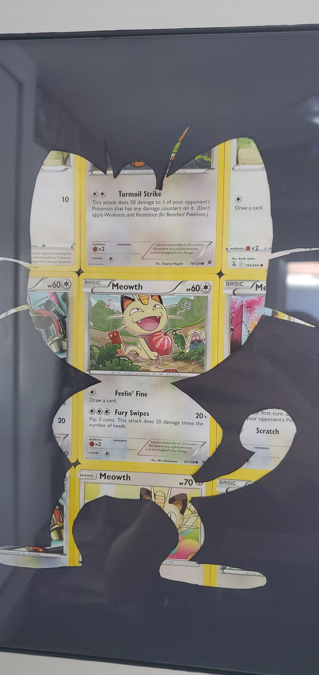 Pokémon Card Silhouette Art - Meowth - Etsy
